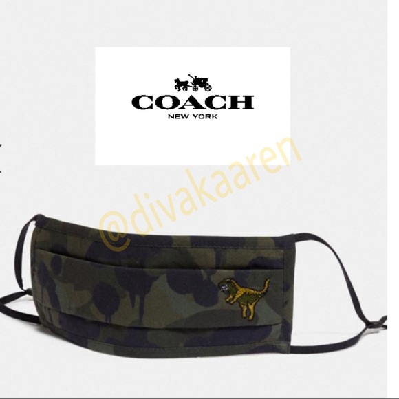 Coach | Accessories | Coach Rexy Camo Face Mask W Wild Beast Logo ...